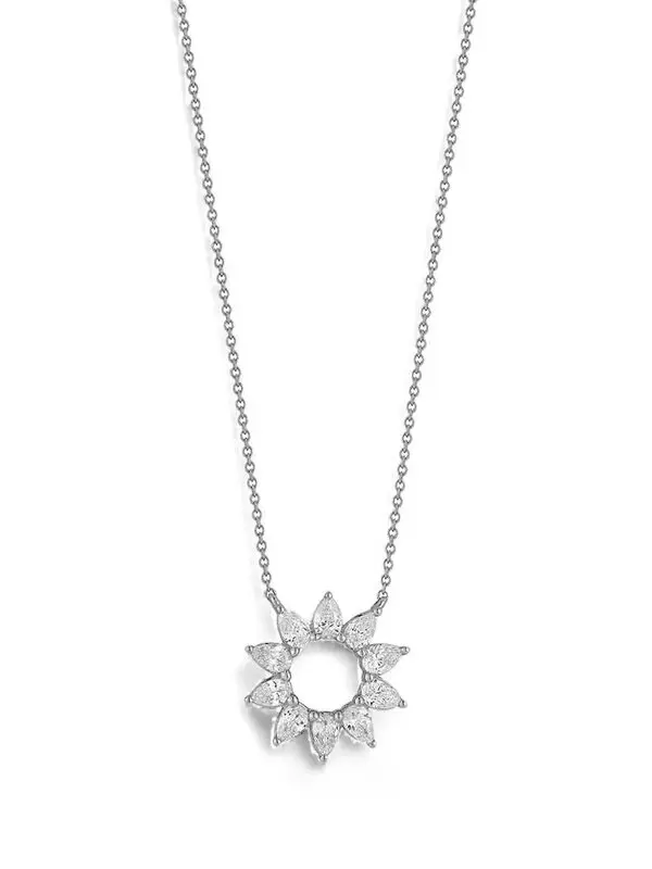 DANA REBECCA DESIGNS 14k White Gold Diamond Flower Necklace - Silver
