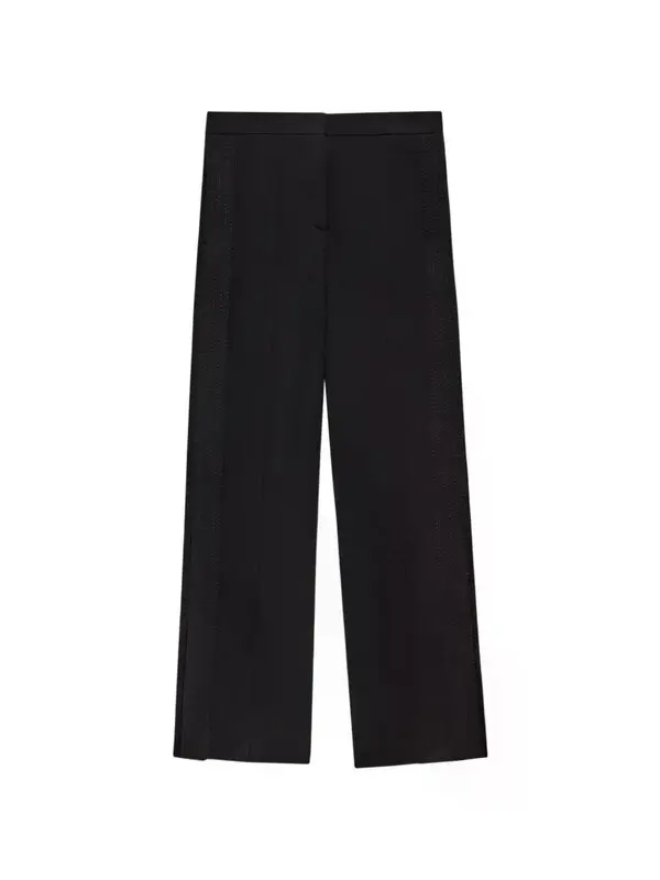 Another Tomorrow Graphic Stitch Snap-fastening Track Pants - Black