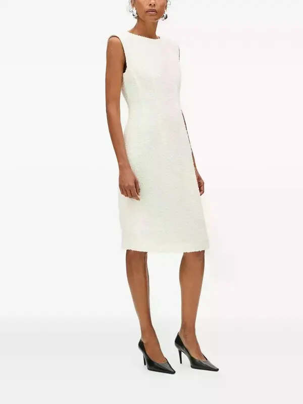 Another Tomorrow Sleeveless Tweed Dress