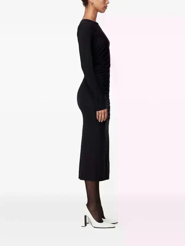 Another Tomorrow Ruched Long Sleeve Dress