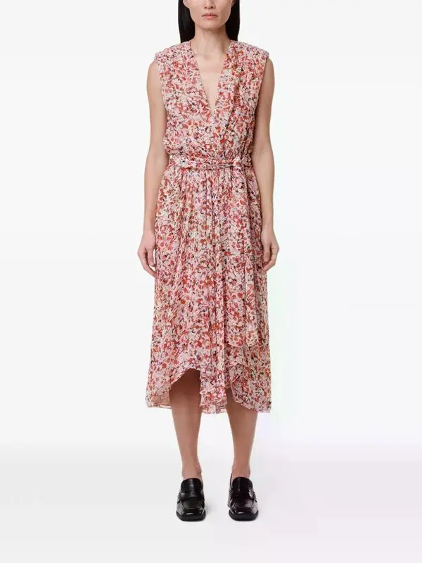 Another Tomorrow Gathered Detail Asymmetric Dress - Pink