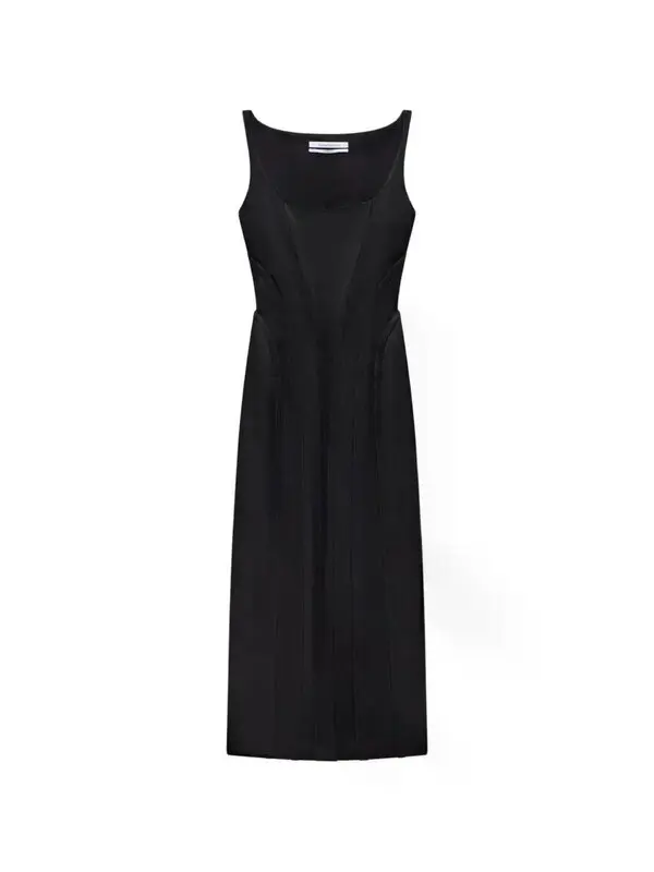 Another Tomorrow Contour Seamed Topstitched Dress