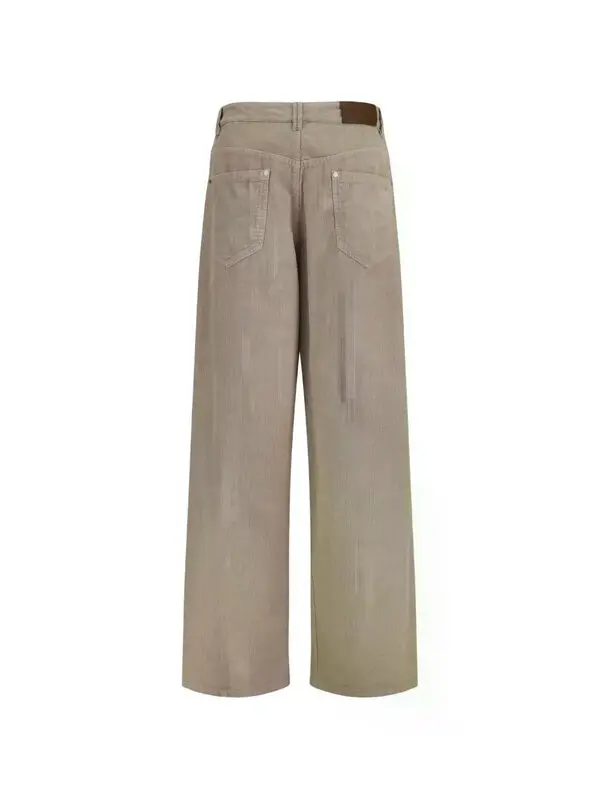 Brunello Cucinelli Ribbed Texture Monili Detail Trousers