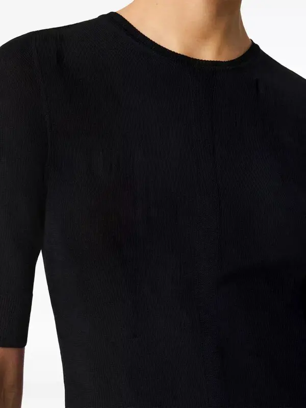Another Tomorrow Ribbed Knit T-shirt