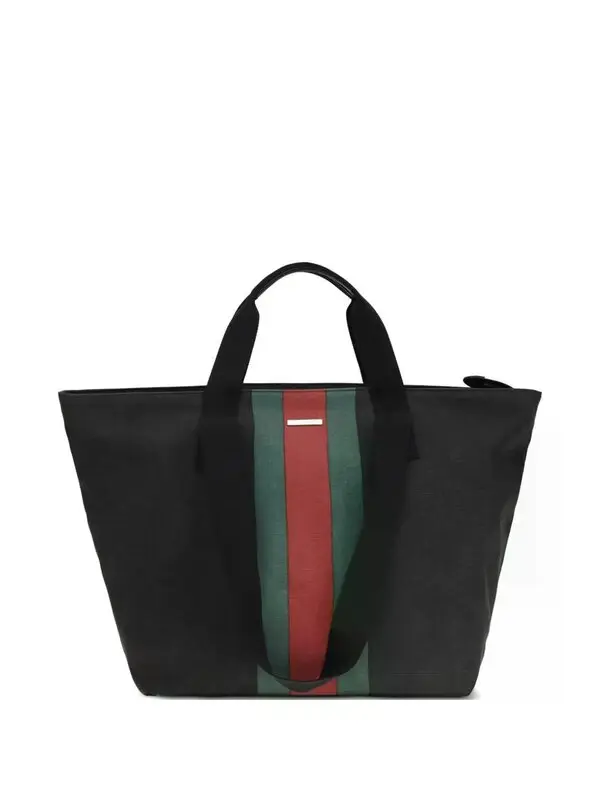 Gucci Positano Web Stripe Tote Bag - Black