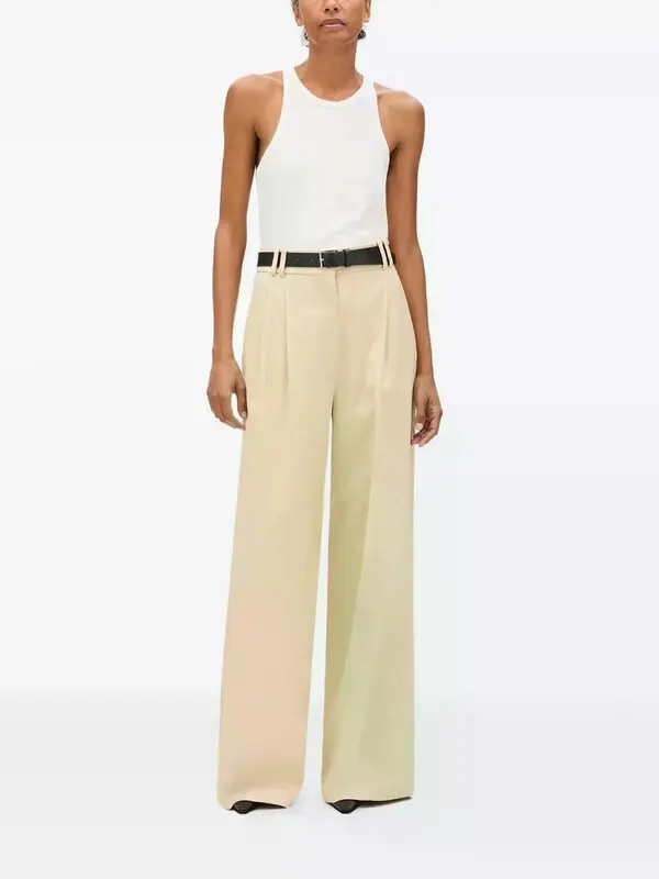 Another Tomorrow High-waisted Pleated Trousers