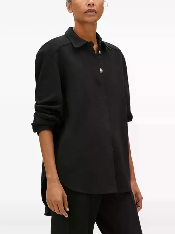 Another Tomorrow Curved Hem Shirt