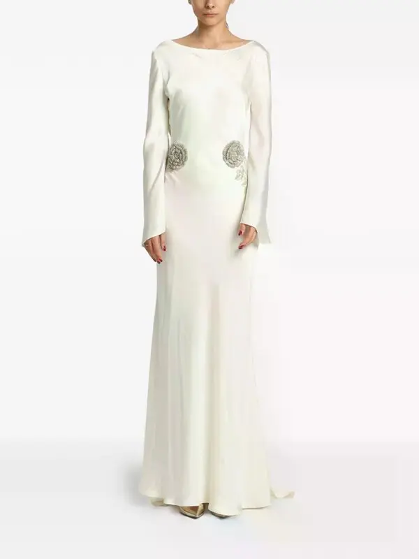 MIAU BY CLARA ROTESCU Milos Bead-embellished Gown - Neutrals