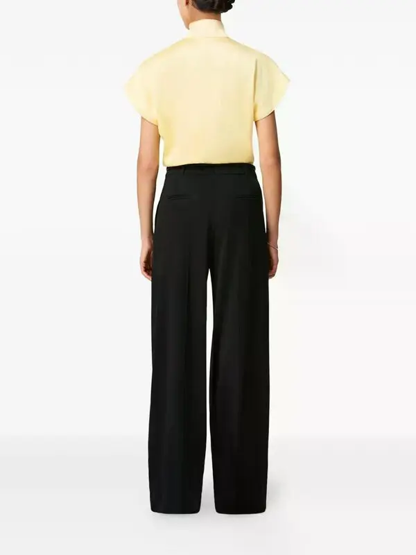 Another Tomorrow Mock-neck Buttoned Top