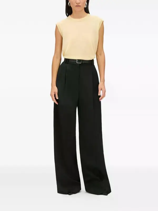 Another Tomorrow High-waisted Pleated Trousers