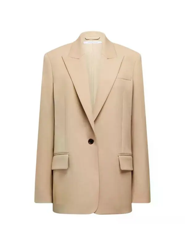 Another Tomorrow Oversized Peak-lapel Blazer - Neutrals