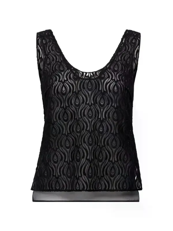 Another Tomorrow Embroidered Silk Organza Top - Black