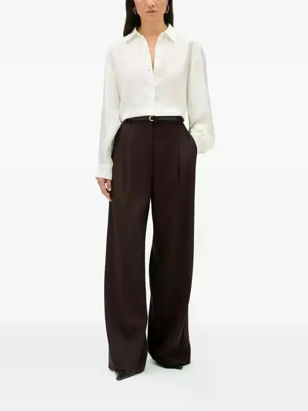 Another Tomorrow Pleated Back Shirt