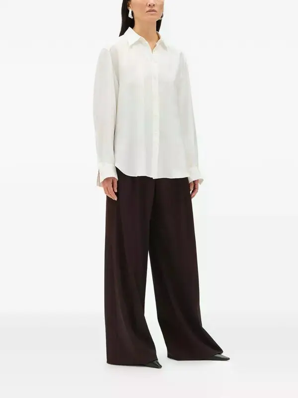 Another Tomorrow Pleated Back Shirt