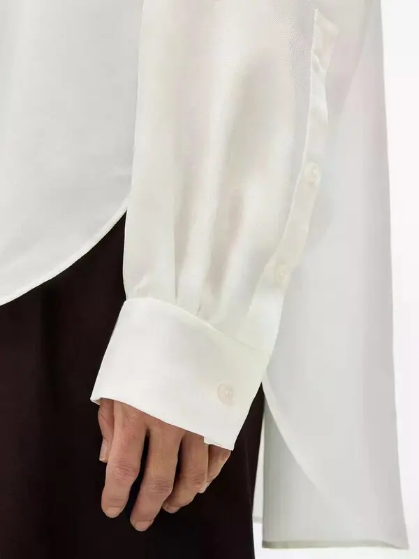 Another Tomorrow Pleated Back Shirt