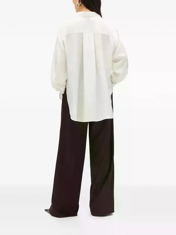 Another Tomorrow Pleated Back Shirt