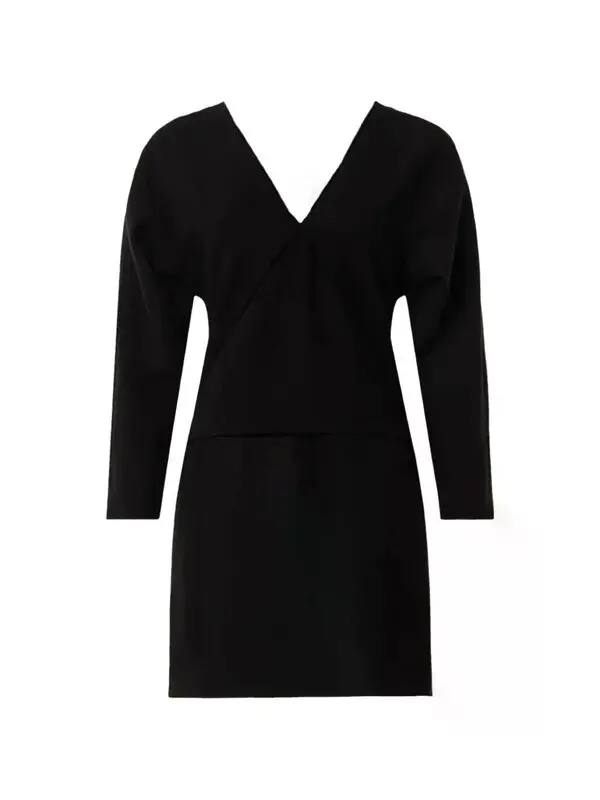 Another Tomorrow Dolman Sleeve Drop Waist Dress - Black