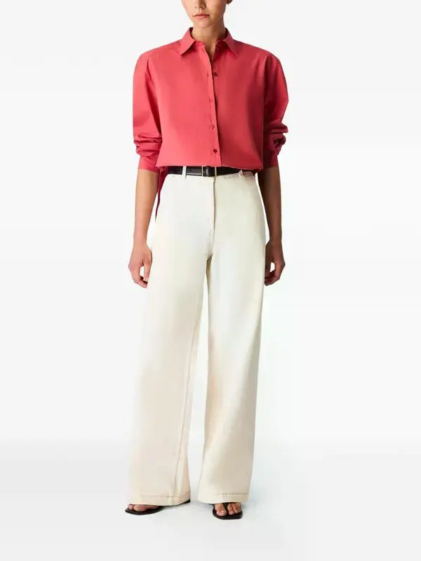 Another Tomorrow Pleat-back Poplin Shirt