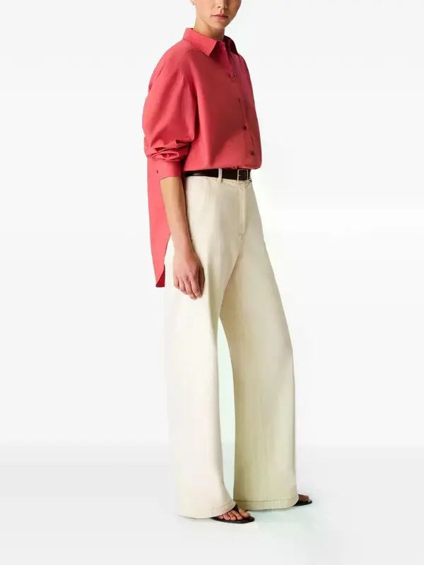 Another Tomorrow Pleat-back Poplin Shirt