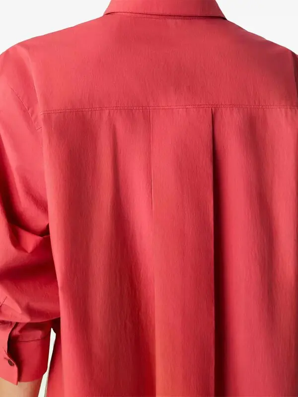 Another Tomorrow Pleat-back Poplin Shirt