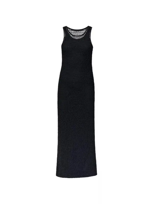 Another Tomorrow Bead-embroidered Midi Dress - Black