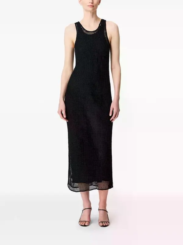 Another Tomorrow Bead-embroidered Midi Dress