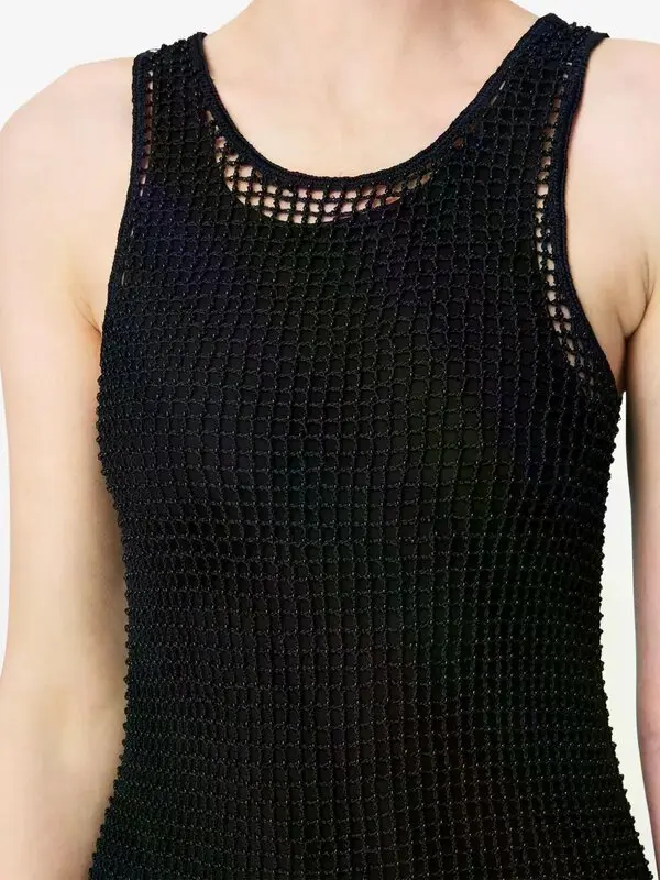 Another Tomorrow Bead-embroidered Midi Dress