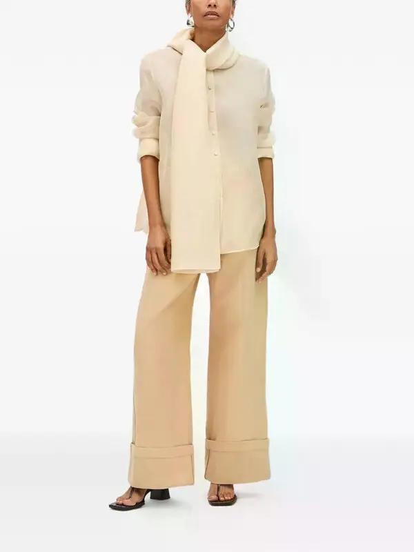 Another Tomorrow Detachable Scarf Shirt