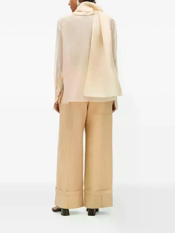 Another Tomorrow Detachable Scarf Shirt