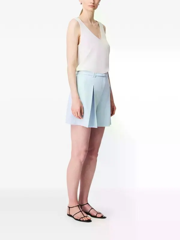 Another Tomorrow Pleated Belted Shorts