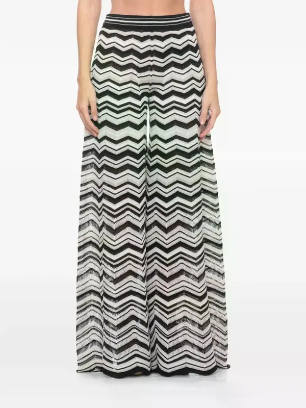 D.exterior Geometric Pattern Lurex Detail Palazzo Pants