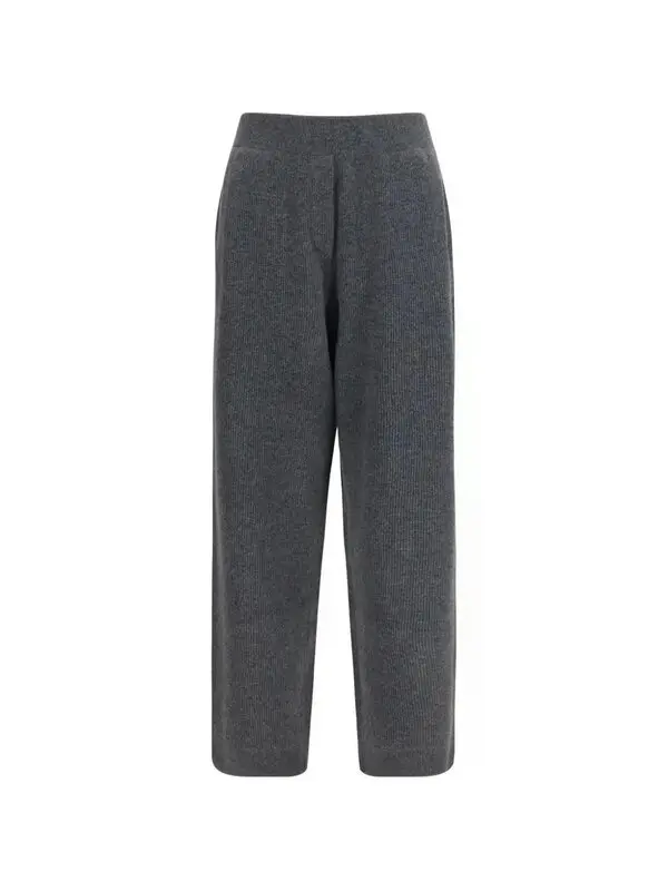 Brunello Cucinelli Ribbed Cashmere Trousers - Grey