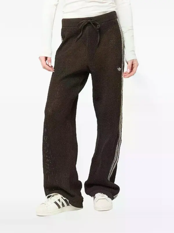 Adidas Mesh-knit Track Pants With Side Stripes