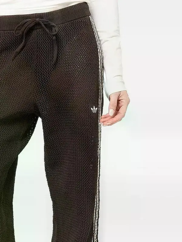 Adidas Mesh-knit Track Pants With Side Stripes