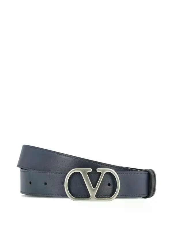 Valentino Garavani Logo Buckle Reversible Belt - Black