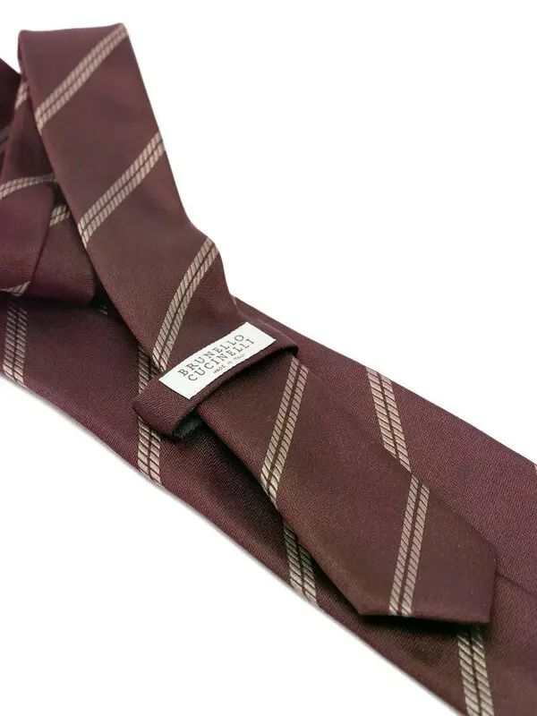 Brunello Cucinelli Diagonal Stripe Silk Tie