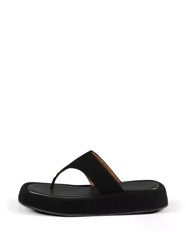 SALONDEJU Suede Platform Sandals - Black