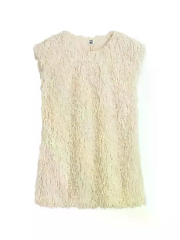 TOTEME Feathered-jersey Sleeveless Top - Neutrals