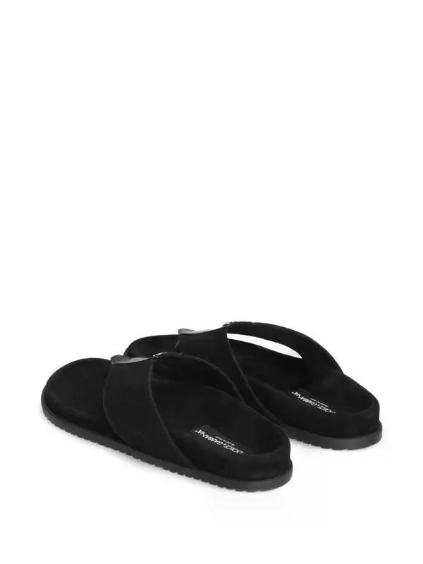 Dolce & Gabbana Logo Plaque Flip Flops - Black