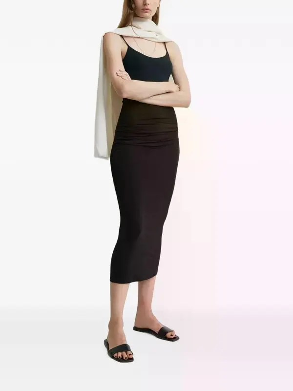 TOTEME Draped Jersey Midi Dress - Black