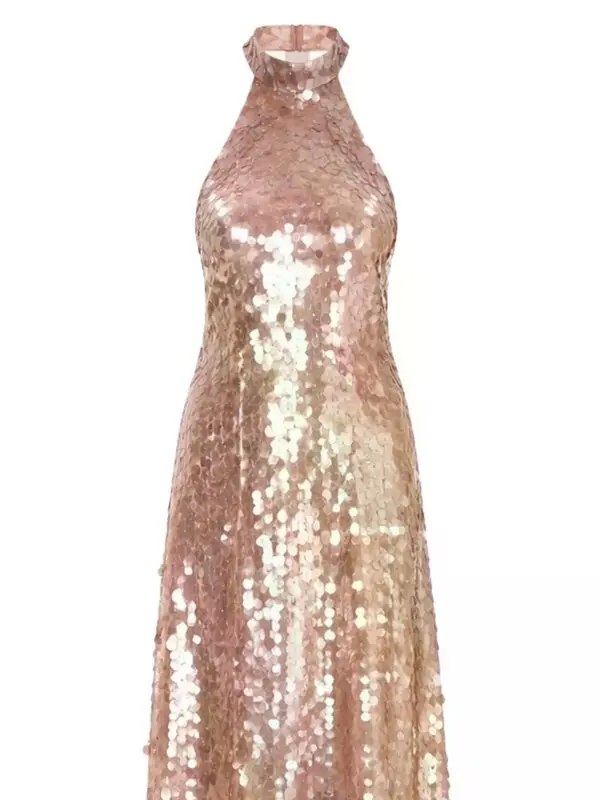 Catherine Regehr Sequin Embellished Halterneck Dress
