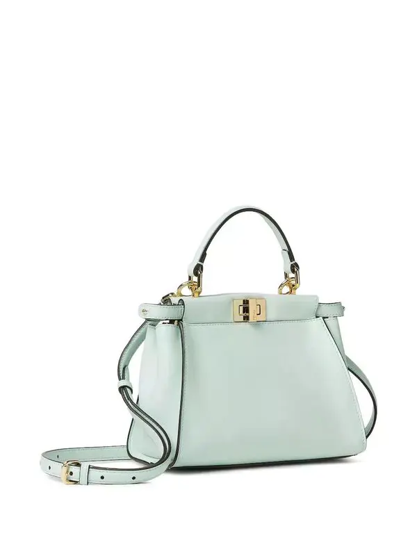 Fendi Peekaboo Leather Shoulder Bag - Blue