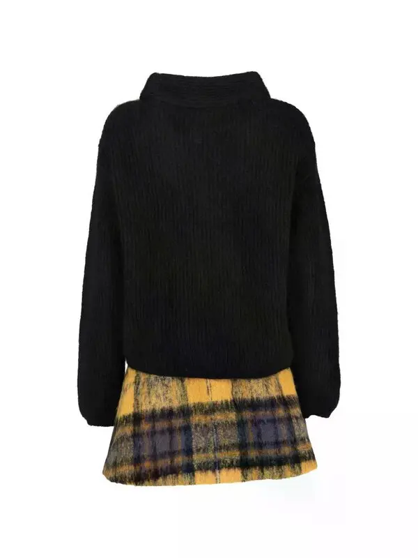Vintage Jc De Castelbajac Checked Roll-neck Dress
