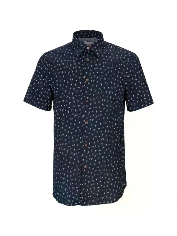 Paul Smith Graphic-print Tailored Shirt - Blue