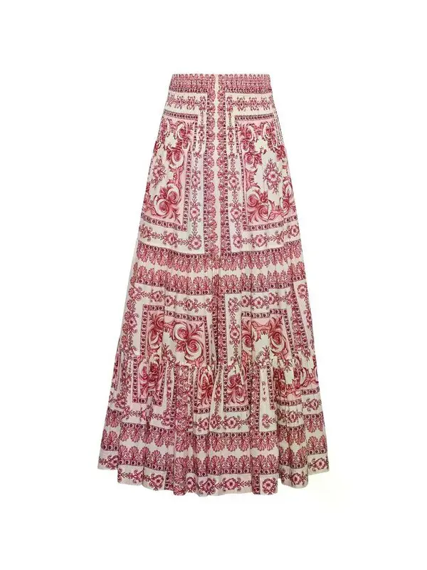 Cara Cara Emilia Hudson Scarf Tie Skirt - Red