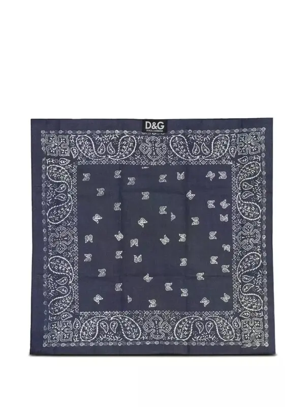 Dolce & Gabbana Paisley-print Square Scarf - Blue