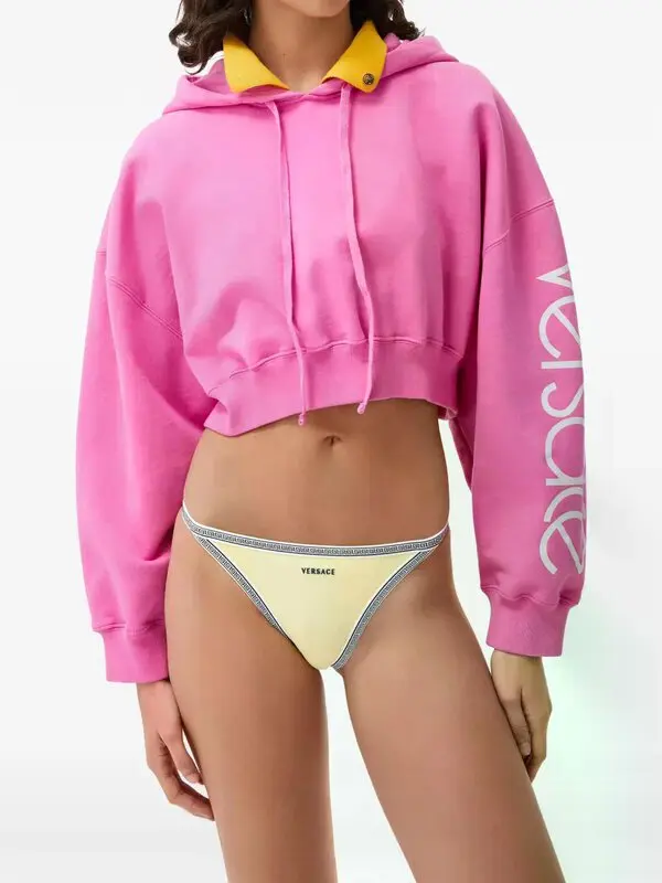 Versace Embroidered Logo Bikini Bottoms