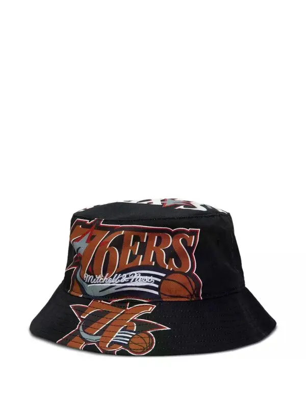 Mitchell & Ness Philadelphia 76ers Hardwood Classics Cut Up Bucket Hat - Black