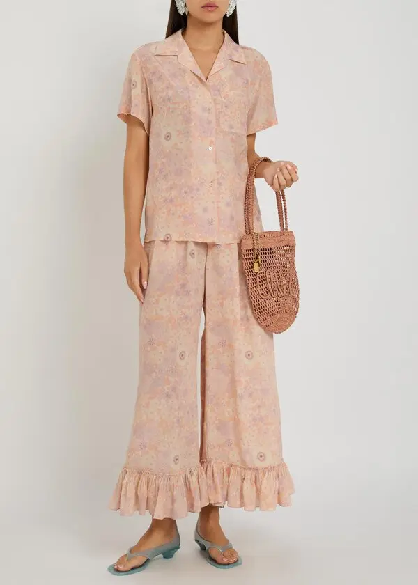 Chloé Floral Print Silk Shirt - Pink