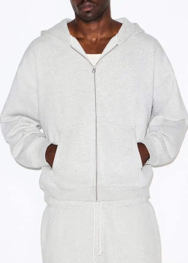 SKIMS Relaxed Cotton-blend Zip-up Hoodie